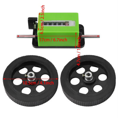 1PC MECHANICAL LENGTH COUNTER METER COUNTER ROLLING WHEEL GREEN