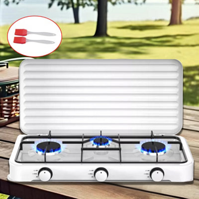 1pc Portable Gas Stove 3 Burner Desktop Cooker Cooktop LPG Outdoor ...