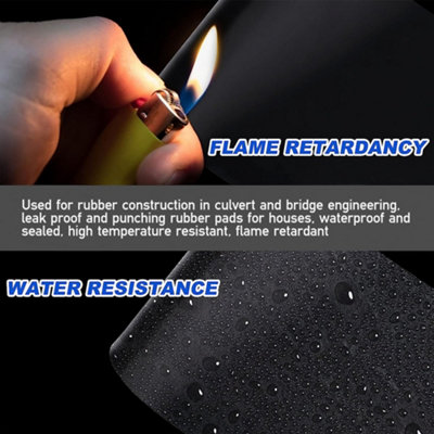 1Pc Rubber EPDM Membrane Waterproof Underlayment Sheet 1x3m