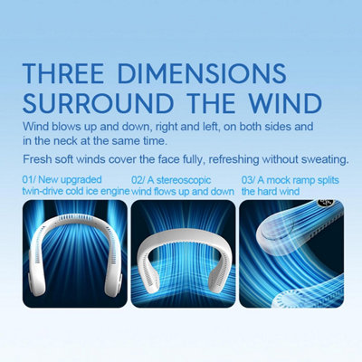 1pcs Fan Portable Neck Fan Wireless Bladeless Cooling Fans That Blow ...