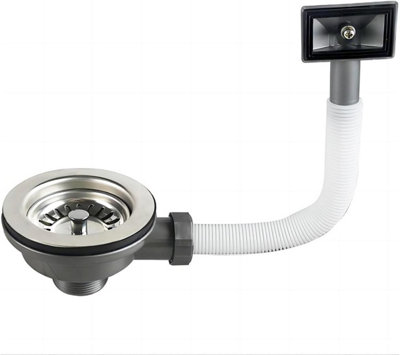 1pcs Kitchen Sink Waste Kit, Stainless Steel and PVC Kitchen Sink Drain ...