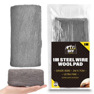 1pk Steel Wire Wool 0000 Ultra Fine 1 Meter, Steel Wool Mice 0000 Grade ...
