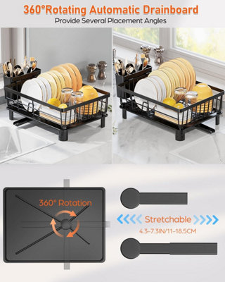 1set 45cm Dish Drainer Rack Drip Tray,Stainless Steel Draining Board ...