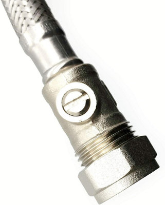 1X 1/2" BSP X 15MM COMPRESSION WITH ISOLATION VALVE (300MM LONG) WRAS ...