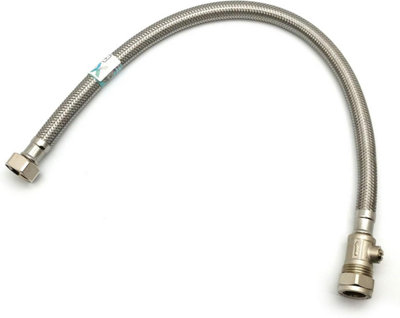 1x 1/2" BSP x 15mm Compression with Isolation Valve (500mm long) WRAS ...