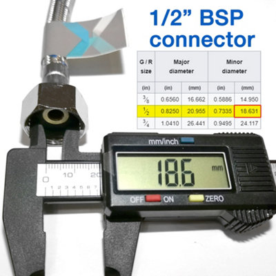 1x 1/2" ELBOW (Angled) x 1/2" BSP (300mm long) WRAS Approved Flexible ...