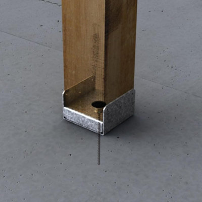 1x 100 x 100mm Galvanized Bolt Down Post Supports for Decking Post Base