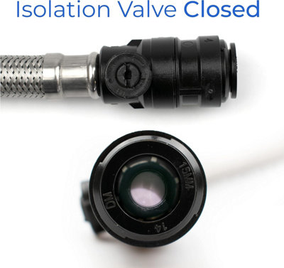1x 15mm Push-Fit with Isolation Valve x 1/2" BSP (500mm long) WRAS ...