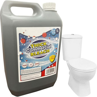 1x 5L Thick Commercial Sink, Drain & Toilet Extra Strong Bleach For ...