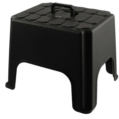1x Black Non-Slip Handy Stepping Stool For Home Kitchen & Workplaces ...