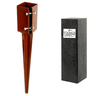 1x FIXINGS DIRECT 75mm (3") Industrial Fence Post Spike Support 600mm ...