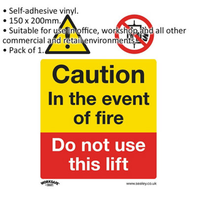1x Health & Safety Sign: DO NOT USE THIS LIFT - Self Adhesive 150 x 200mm