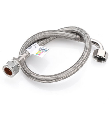 1x Home Range 1/2" ELBOW (Angled) BSP x 15mm Compression (500mm long ...