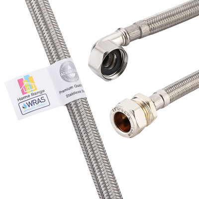 1x Home Range 1/2" ELBOW (Angled) BSP x 15mm Compression (500mm long ...