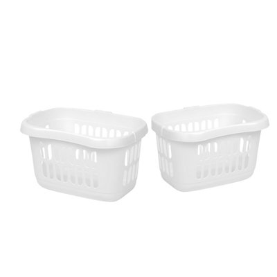 1x Ice White Large Plastic Hipster Laundry Baskets For Laundry Rooms