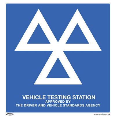 1x MOT TESTING STATION Safety Sign - Aluminium Metal 600 x 625mm ...