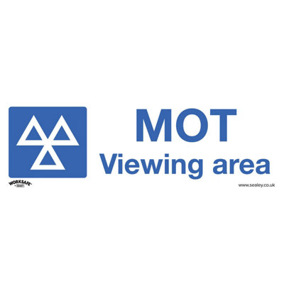 1x MOT VIEWING AREA Health & Safety Sign - Self Adhesive 300 x 100mm ...