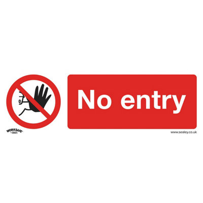 1X NO ENTRY HEALTH & SAFETY SIGN - DURABLE RIGID PLASTIC WARNING PLATE ...