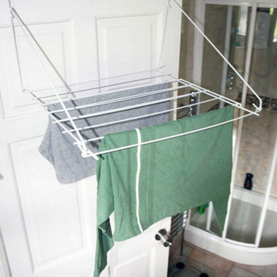 1x Over Door Utility Dryer Clothes Airer 7m Metal Laundry Towel Rail ...