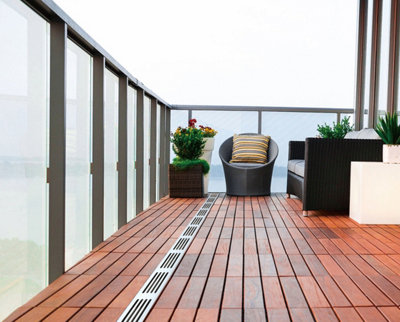 1x PVC Threshold Drainage Channel + Anodized Aluminium Silver Grating ...