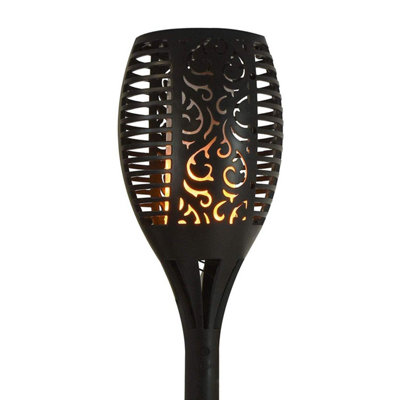 1x Solar Powered Waterprrof Outdoor Garden Dancing Flickering Flame ...