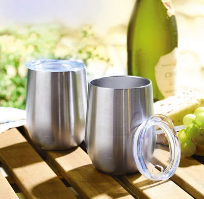 1x Stainless Steel 350ml Tumbler - Home or Travel Double Walled ...