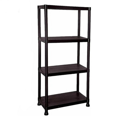 Buy 1x Strong Compact Plastic Storage Shelving Unit Racking 4 Tier ...
