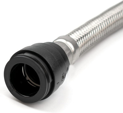 1x WRAS APPROVED Push-Fit Flexible Pipe Connector 15mm x 15mm (300mm ...