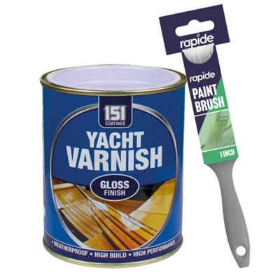 1X - Yacht Varnish Gloss Paint 300ml + Paint Brush