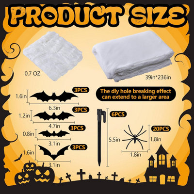 1x6M Halloween Spider Web Decoration-Stretchable Halloween Cobwebs ...