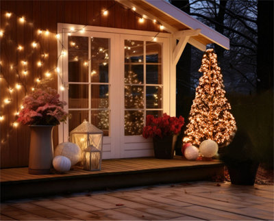 2.1m 4008 Gold Micro Led Black Tree