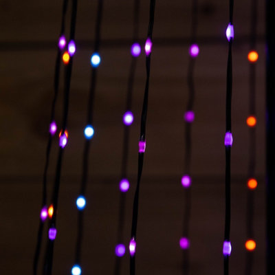 2.1m Light up Christmas Pyramid Cone Tree with 580 Multi-Action Rainbow ...