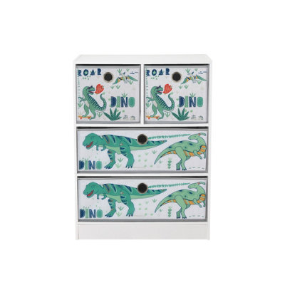 2+2 Cube Storage Unit with 4 x Dino storage boxes | DIY at B&Q