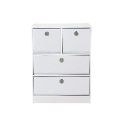 2+2 Cube Storage Unit with 4 x White storage boxes | DIY at B&Q