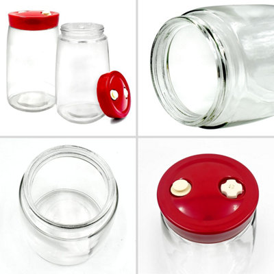 2.2L Fermentation Jars with Airlock - 2 Pack for Kimchi, Kombucha ...