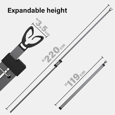 2.2M Extra Heavy Duty Washing Line Prop Pole Outdoor Galvanised ...