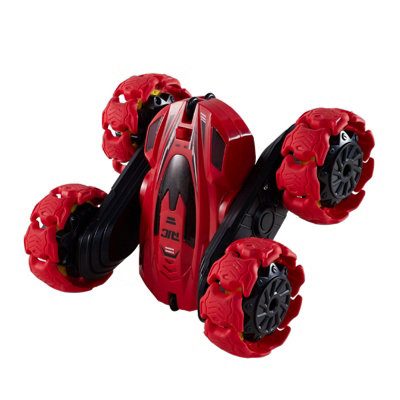 2.4G RC Stunt Car Toy with Explosive Wheels Red Age 6+