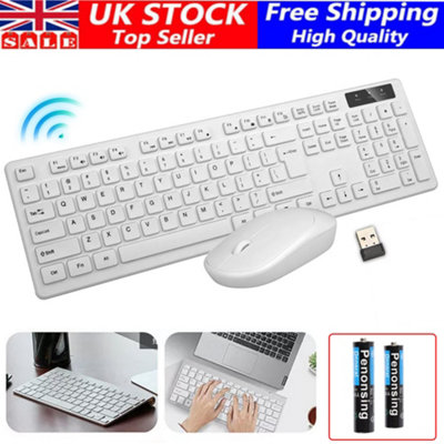 2.4GHz Slim Wireless Keyboard And Mouse Combo Set For PC Laptop Full ...