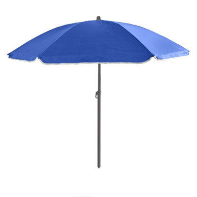 2.4m Blue UV Parasol with Tilt Function and UPF40+ Protection