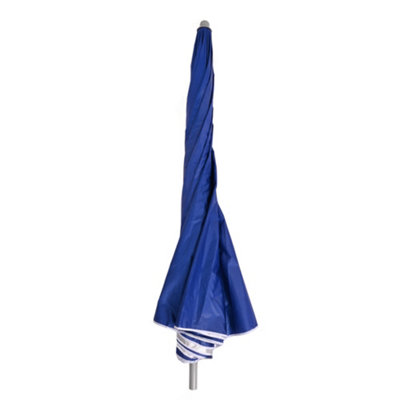 2.4m Blue UV Parasol with Tilt Function and UPF40+ Protection