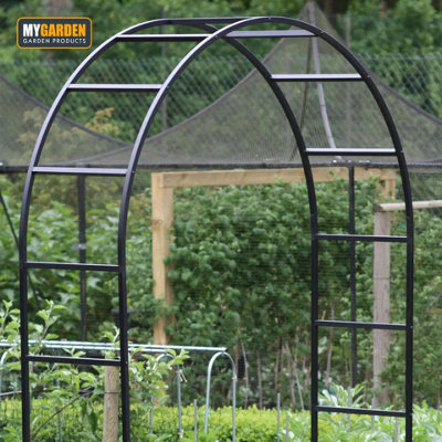 2.4M Metal Garden Arch Trellis Strong Tubular Frame Rose Plant Climbing ...