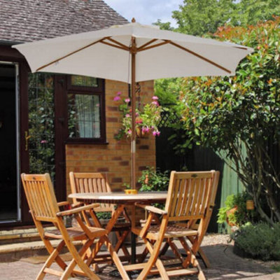 2.4m Outdoor Cream Garden Parasol | DIY at B&Q