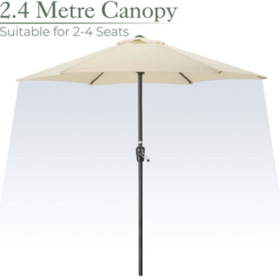 2.4m Parasol with Crank - Cream