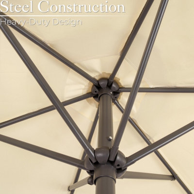 2.4m Parasol with Crank - Cream