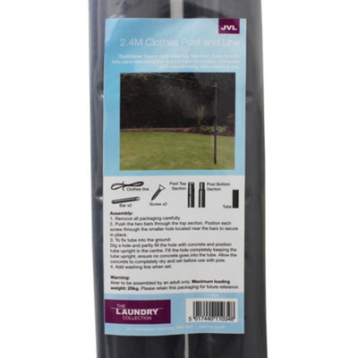 2.4M Washing Line Post Heavy Duty With 30m Aqua PVC Clothes Line ...