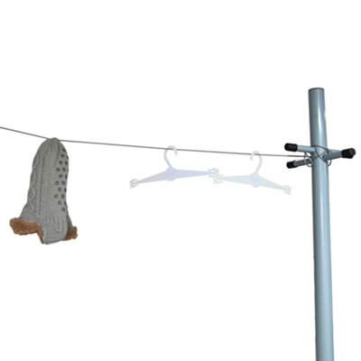2.4m Washing Line Post Heavy Duty with 30m PVC Clothes Line and Ground ...