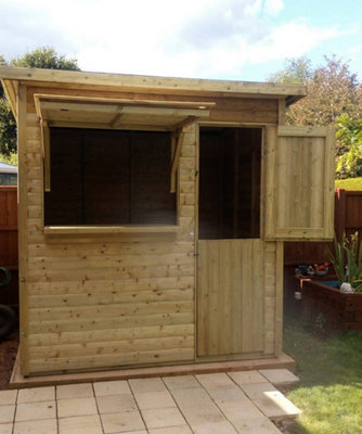 2.4m x 1.8m Pent Bar - Timber - L210 x W270 x H220 cm - Minimal ...