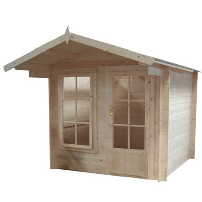 2.4m x 2.4m Premier Apex Log Cabin With Interchangeable Door