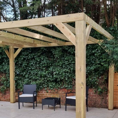 2.4w x 2.4d x 2.4h TANALISED TIMBER WOODEN GARDEN BOX PERGOLA