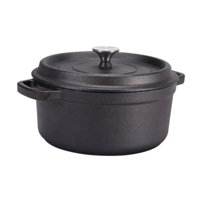 2.5 L Cast Iron Casserole Dish Pan with Lid